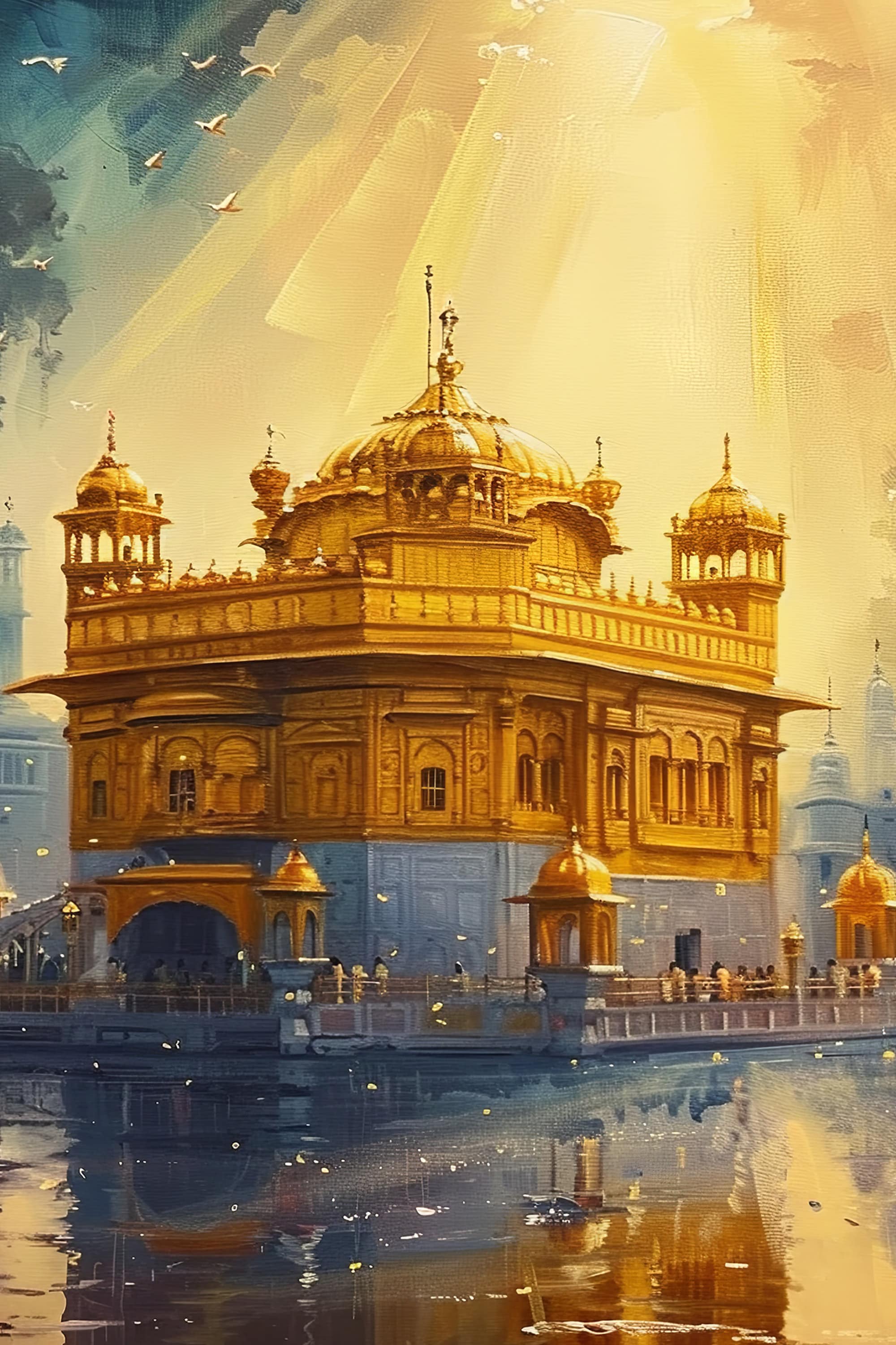 Gurudwara Sikh Art Golden Temple Poster Unframed Sikh Wall Art Sikhism ...