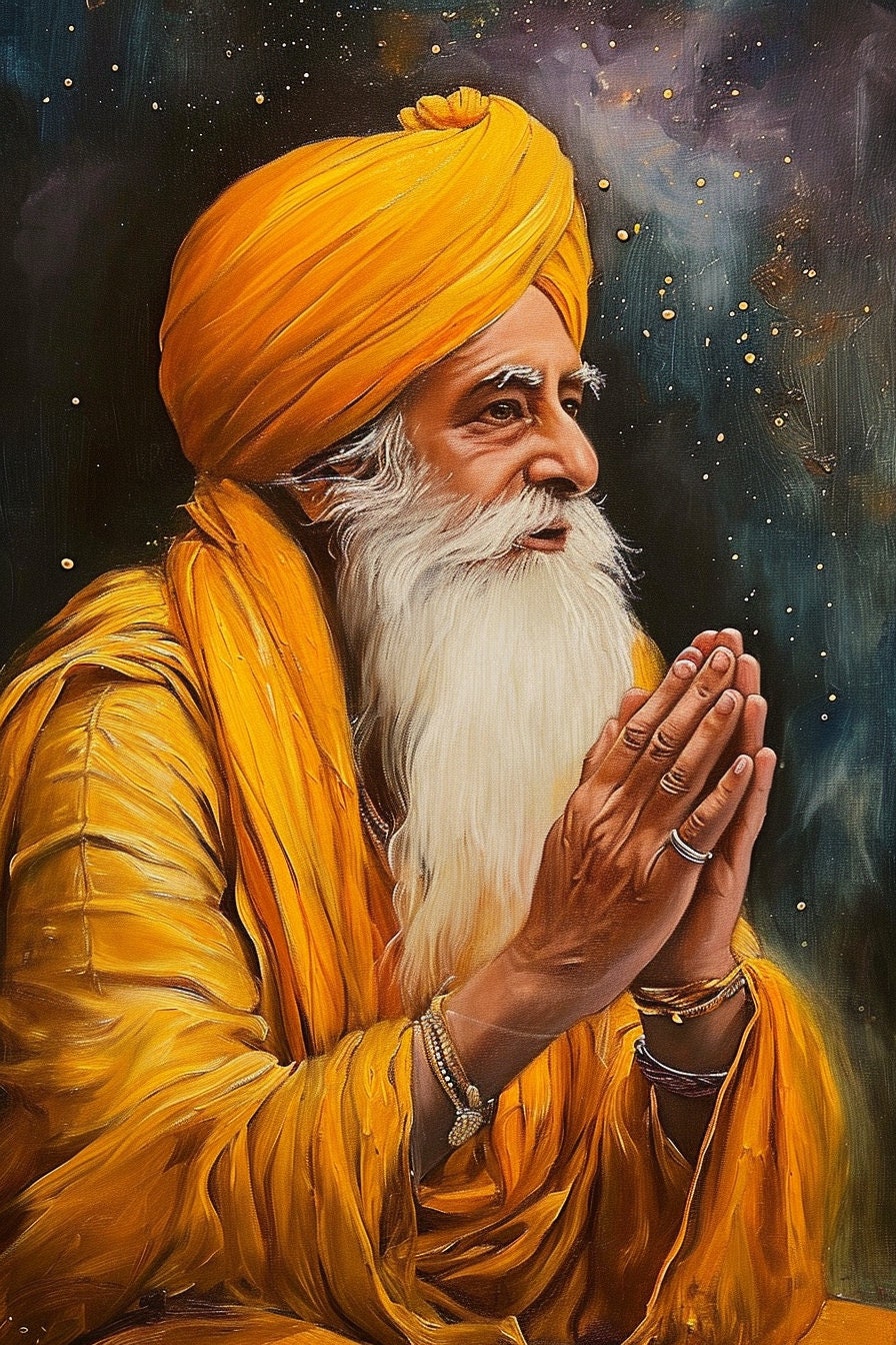 Sikh Guru Print Poster Sikh Wallpaper Oil Painting Sikh Wall Art Sikh ...