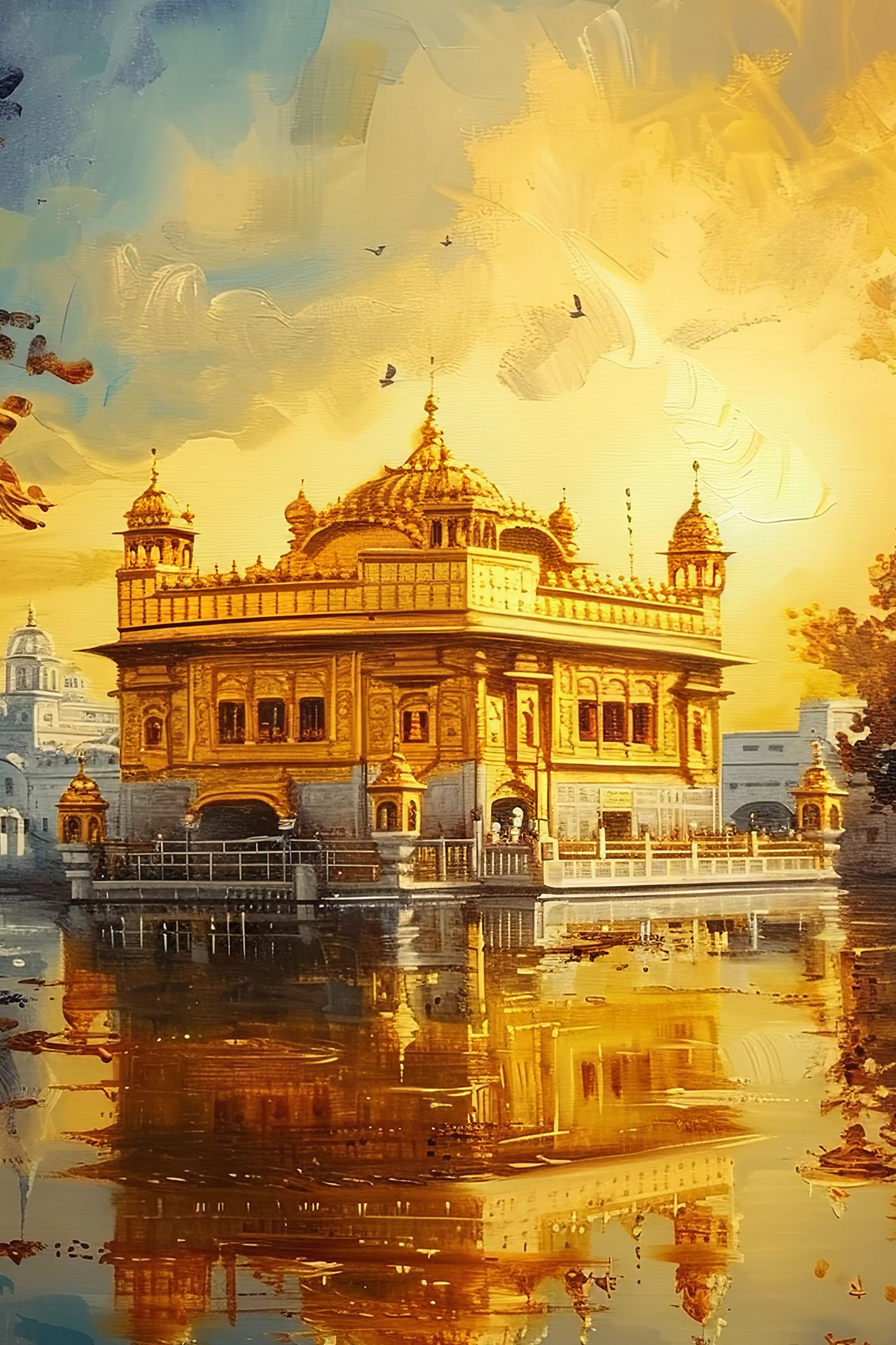 Gurdwara Sikh Art Golden Temple Digital Print - Sikh Wall Art Sikhism ...