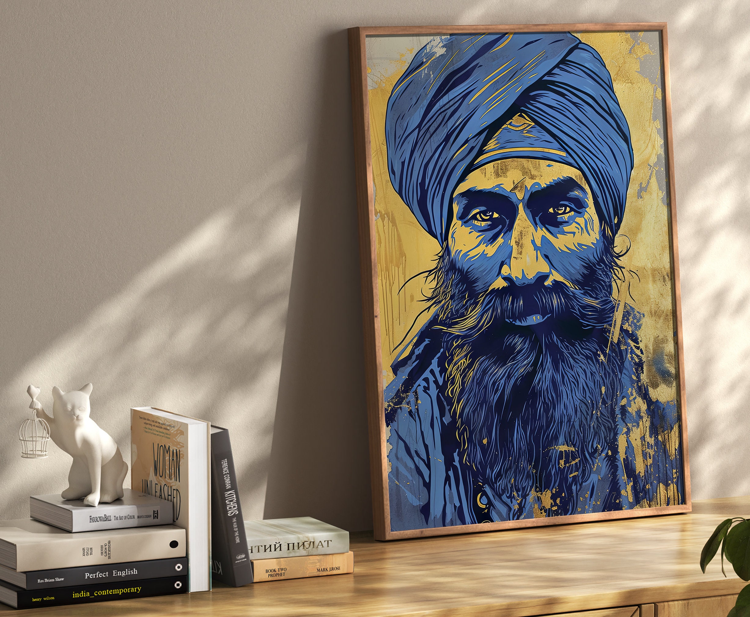 Sikh Guru Print Poster Sikh Wallpaper Oil Painting Sikh Wall Art Sikh ...