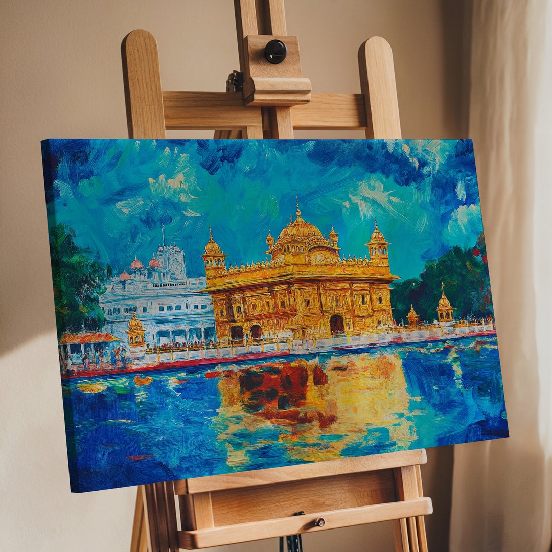 Gurdwara Sikh Art Golden Temple Canvas Unframed Sikh Wall Art Sikhism ...