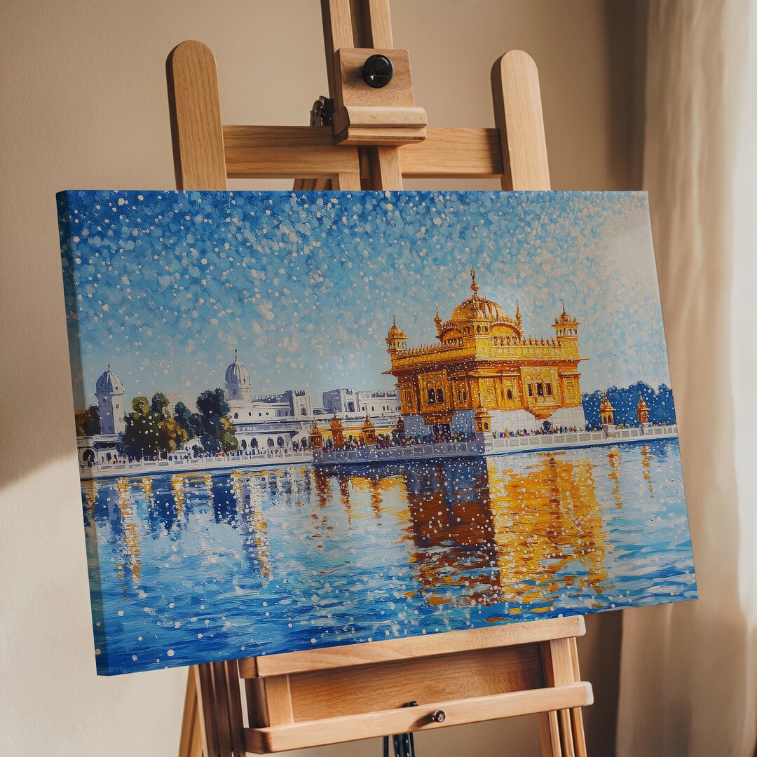 Gurudwara Sikh Art Golden Temple Canvas Unframed Sikh Wall Art Sikhism ...