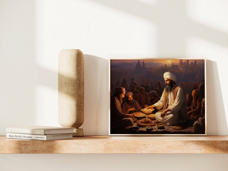 The Humble Langar - Sikh Art, Sikh Guru, Religious Art, Oil Painting ...