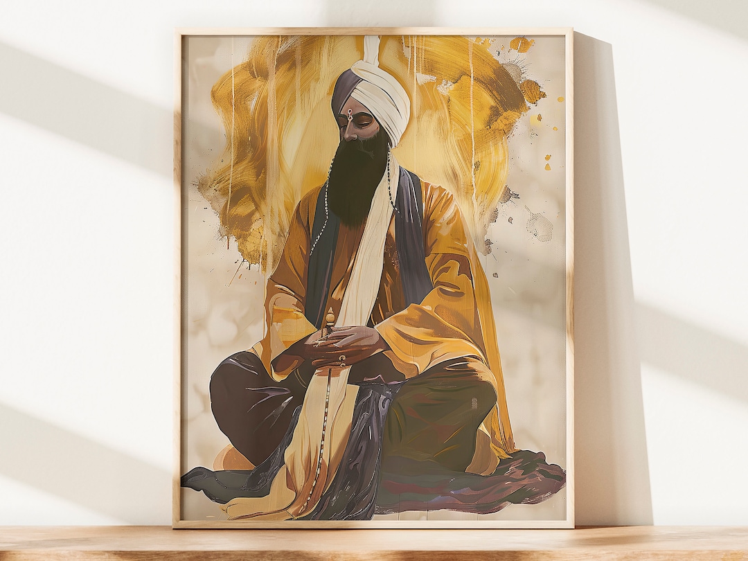 Minimalistic Sikh Guru 550 + DPI Sikh Poster Print | Religious Art ...