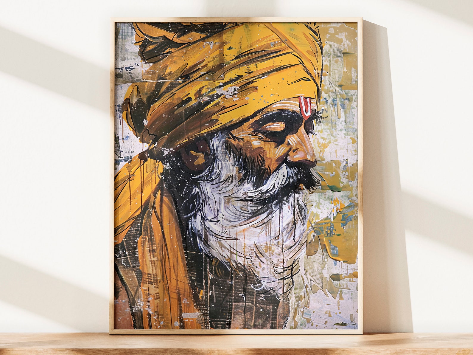 Sikh Guru Print Poster Sikh Wallpaper Abstract Oil Painting Sikh Wall ...