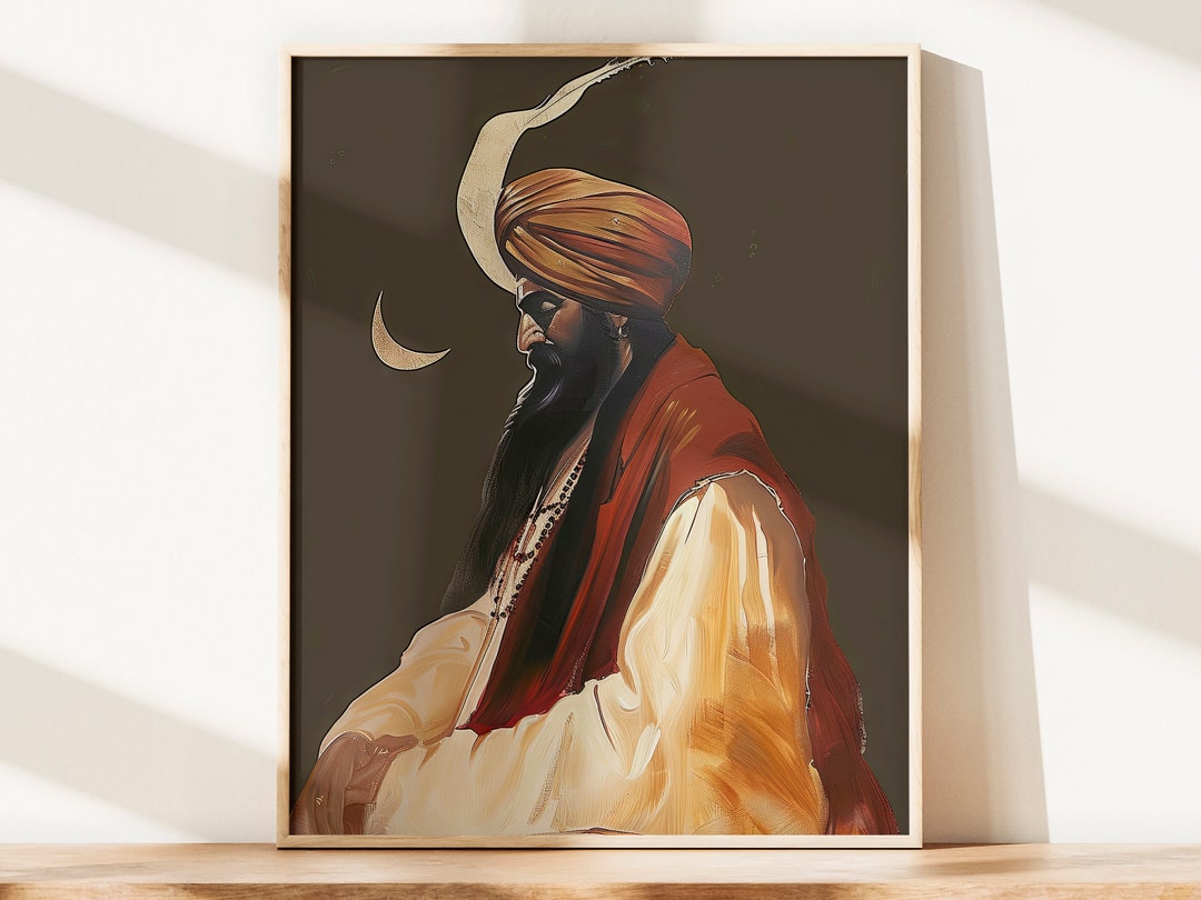 Minimalistic Sikh Guru 550 + DPI Sikh Poster Print | Religious Art ...