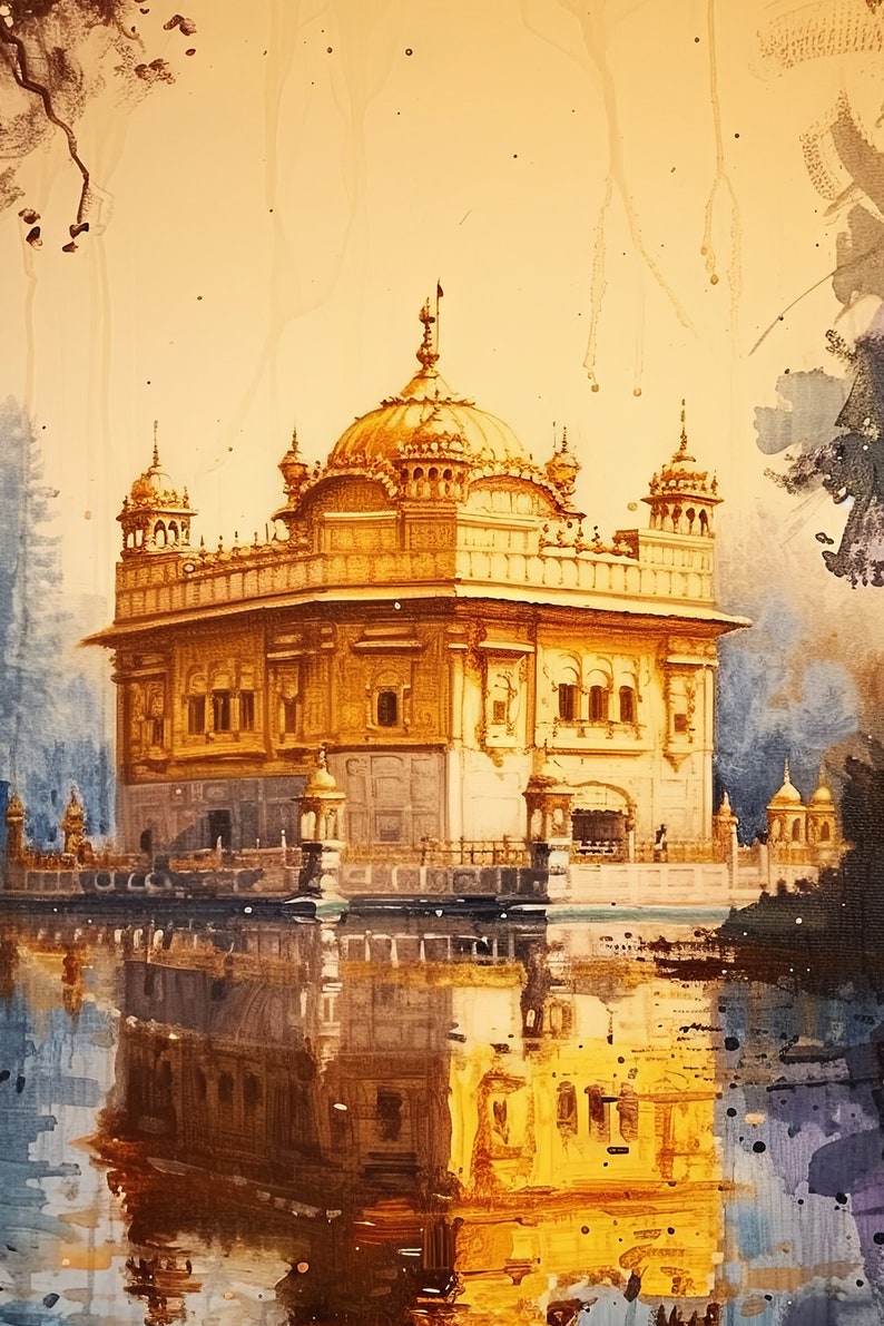 Gurudwara Sikh Art Golden Temple Poster Unframed Sikh Wall Art Sikhism ...