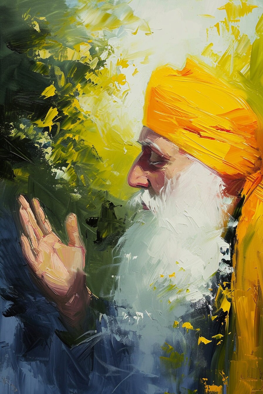 Sikh Guru Print Poster Sikh Wallpaper Oil Painting Sikh Wall Art Sikh ...