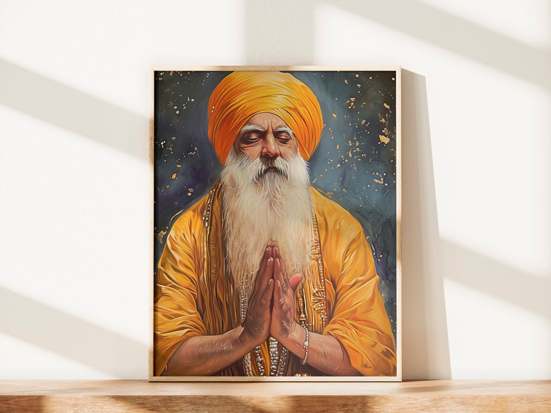 Guru Nanak Print Poster Sikh Tapete Ölgemälde Sikh Wandkunst Guru Nanak ...