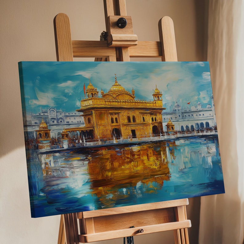 Gurdwara Sikh Art Golden Temple Canvas Unframed Sikh Wall Art Sikhism ...