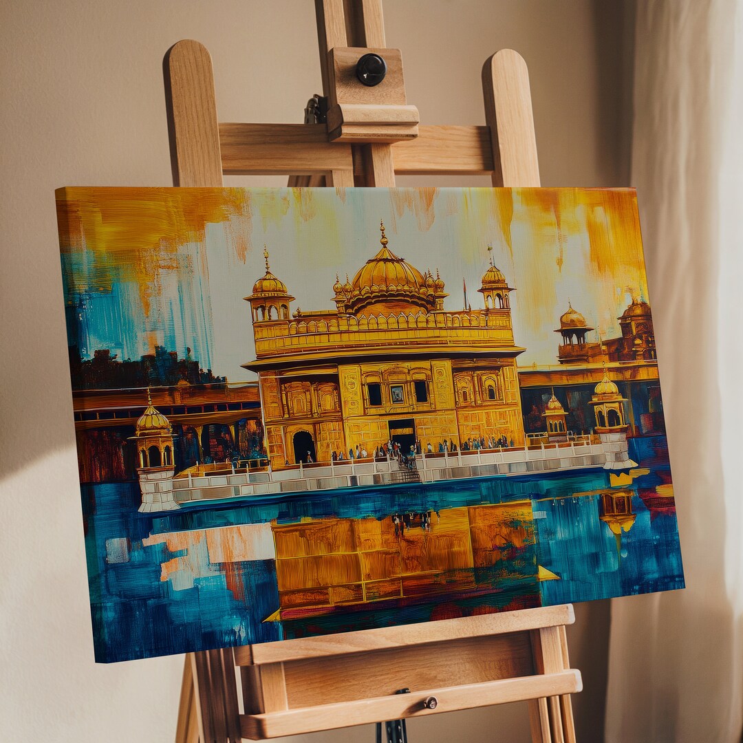 Gurdwara Sikh Art Golden Temple Canvas Unframed Sikh Wall Art Sikhism ...