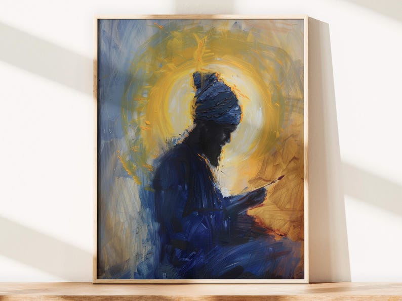 Sikh Guru Poster Print Sikh Wallpaper Oil Painting Sikh Wall Art Sikh ...