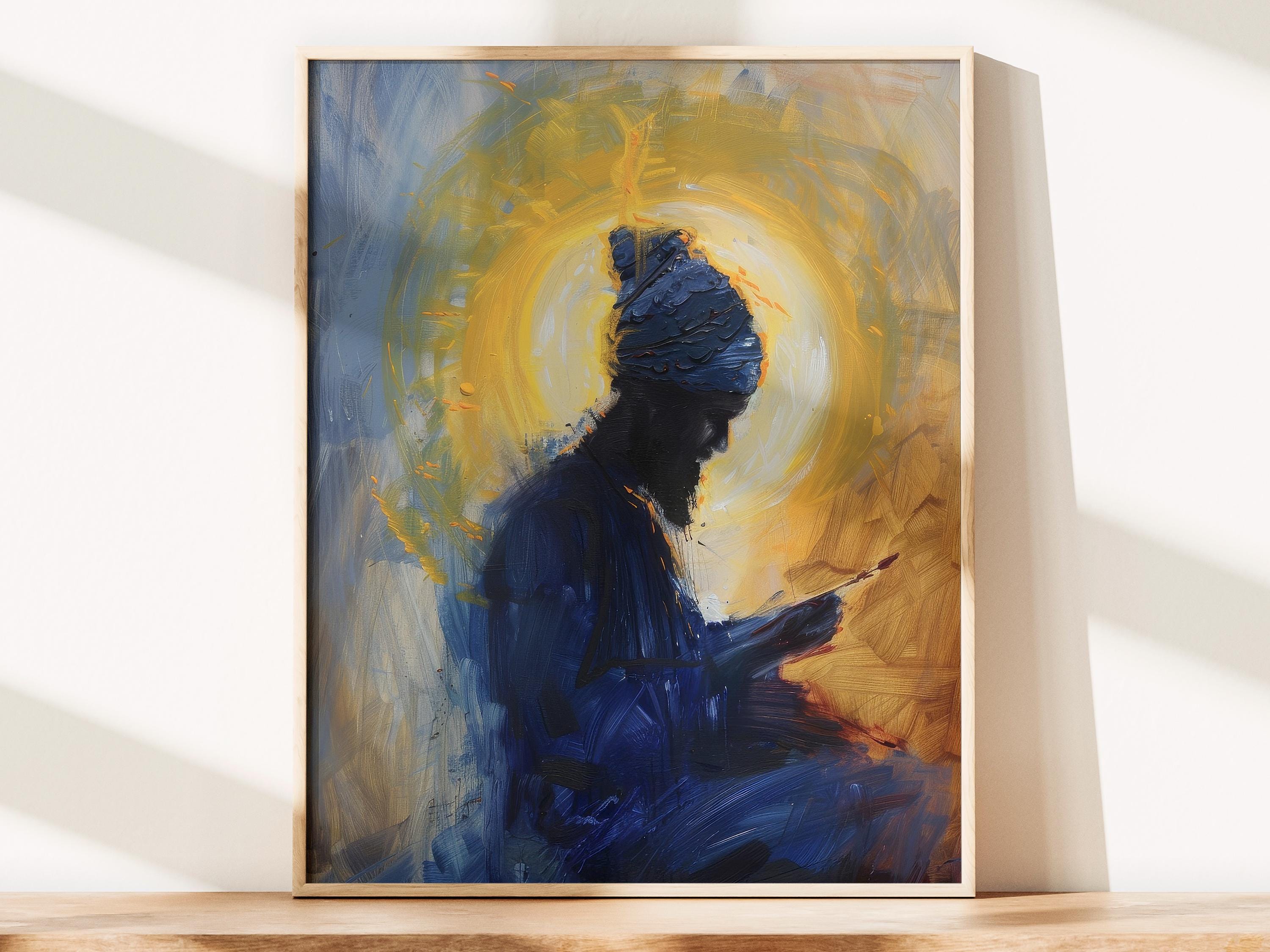 Sikh Guru Poster Print Sikh Wallpaper Oil Painting Sikh Wall Art Sikh ...