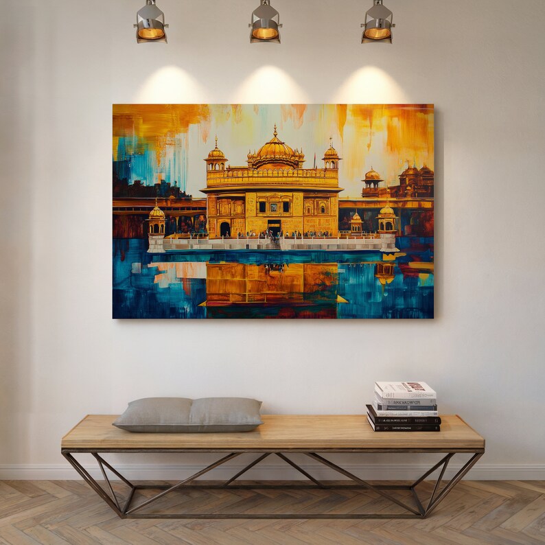 Gurdwara Sikh Art Golden Temple Canvas Unframed Sikh Wall Art Sikhism ...