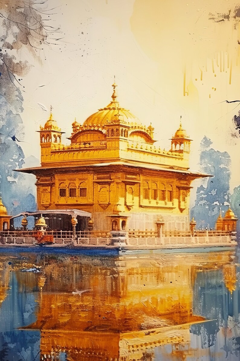 Gurudwara Sikh Art Golden Temple Poster Unframed Sikh Wall Art Sikhism ...