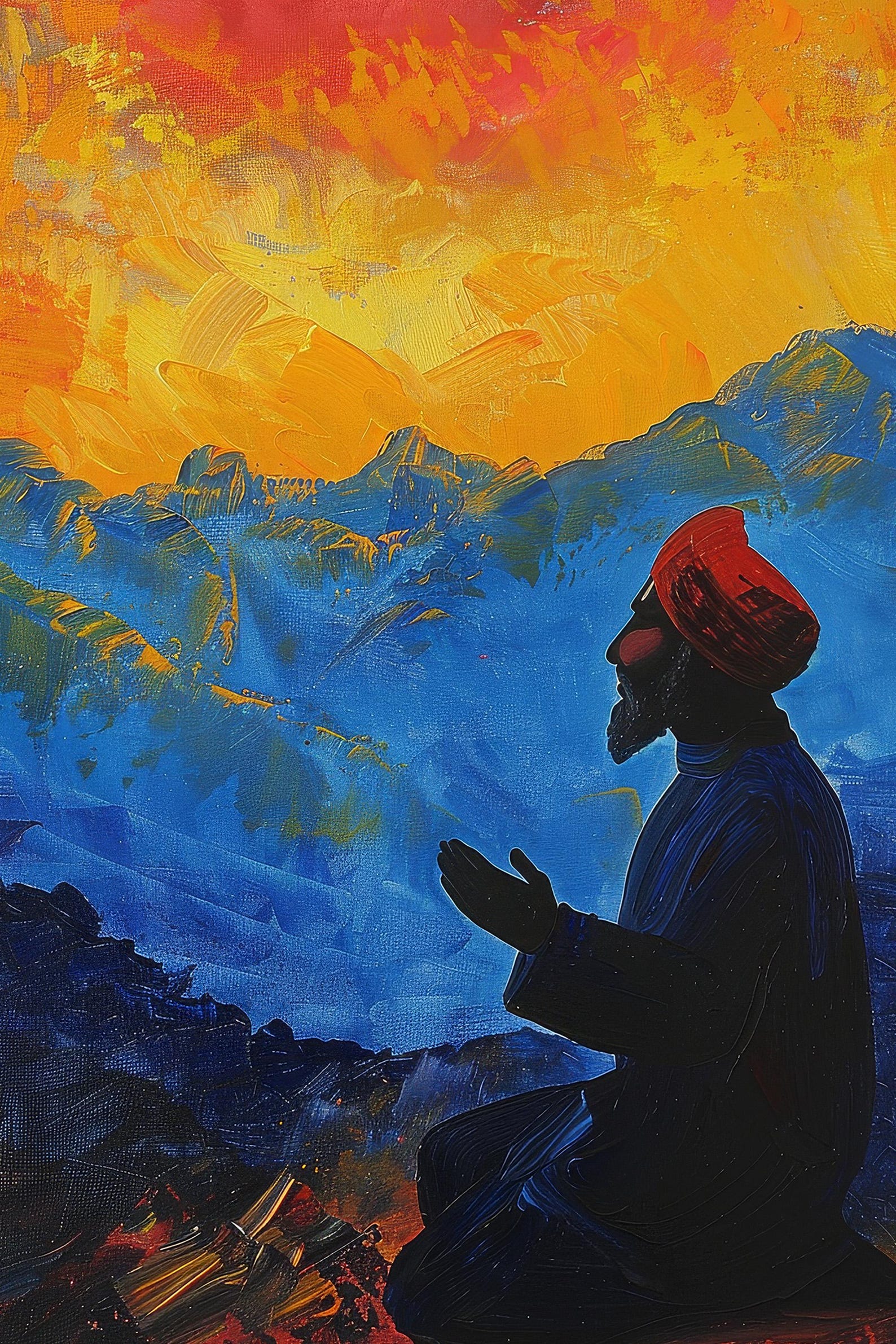 Sikh Guru | Poster Print | Sikh Wallpaper Oil Painting Sikh Wall Art ...