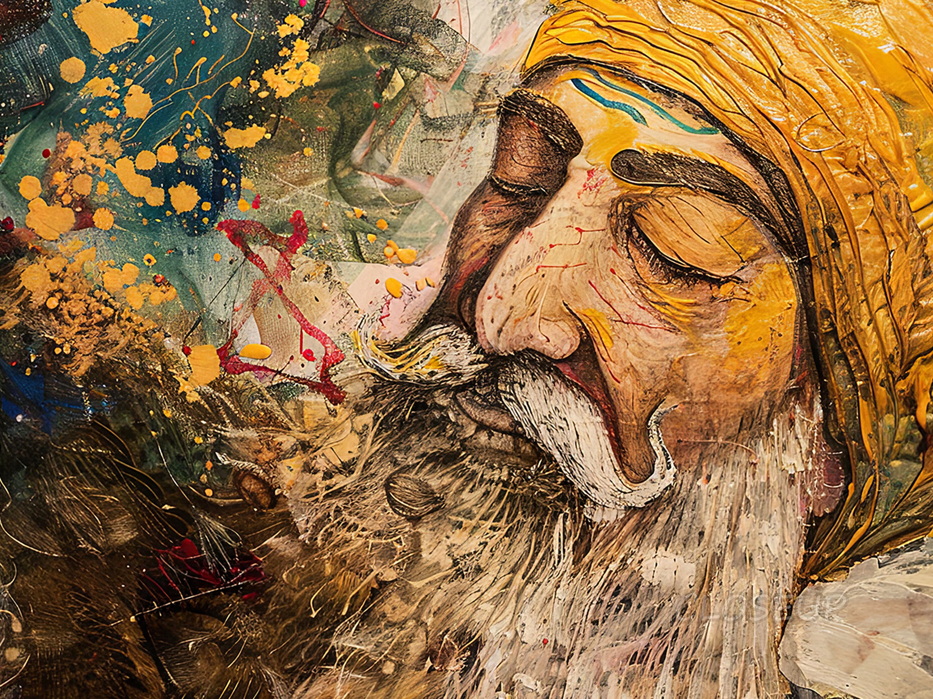 Sikh Guru Print Poster Sikh Wallpaper Vibrant Oil Painting Sikh Wall ...