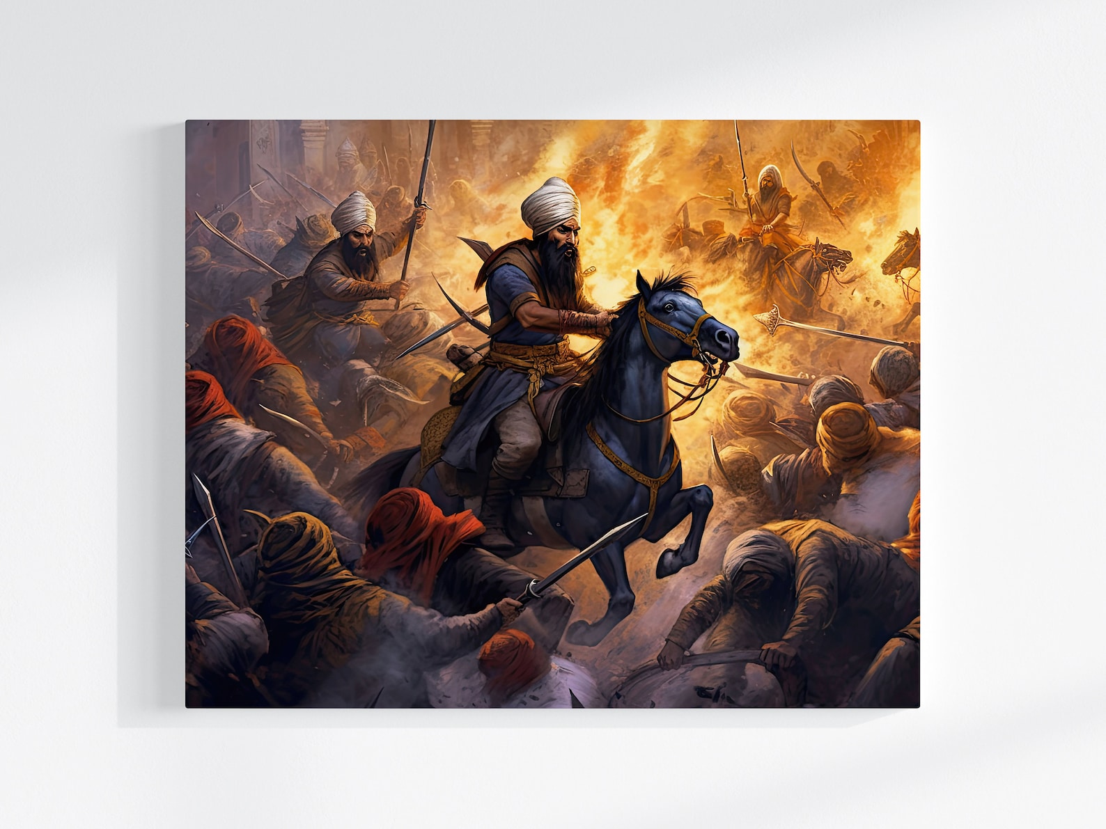The Battle of Chamkaur 500+ DPI | Canvas | Sikh Art | Wall Decor | Sikh ...