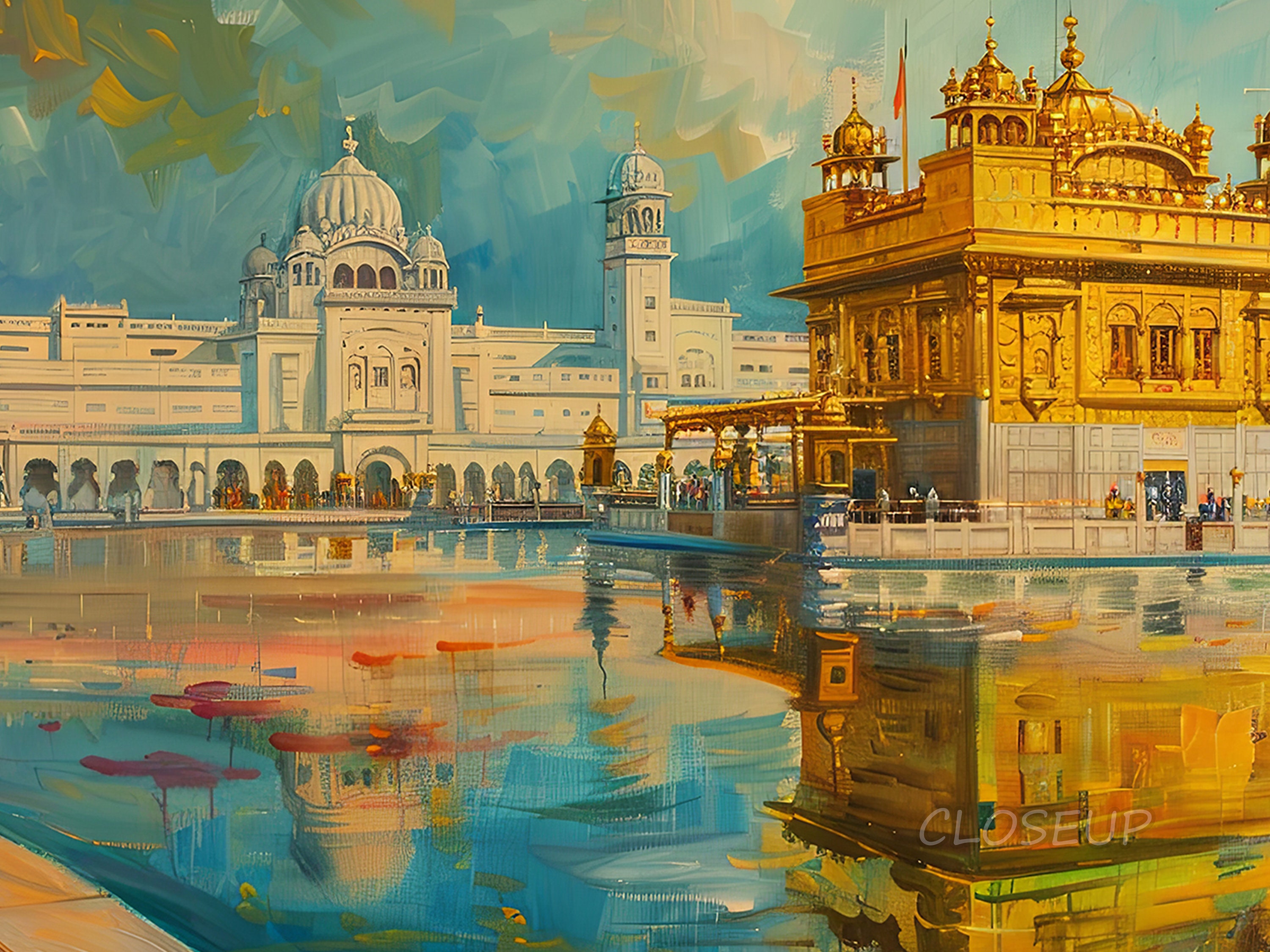 Gurudwara Sikh Art Golden Temple Poster Unframed Sikh Wall Art Sikhism ...