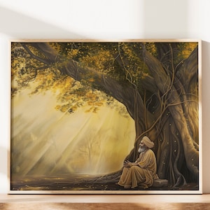 Sikh Guru Sikh Oil Painting 550+ DPI Poster Sikh Wall Art Religious Art ...