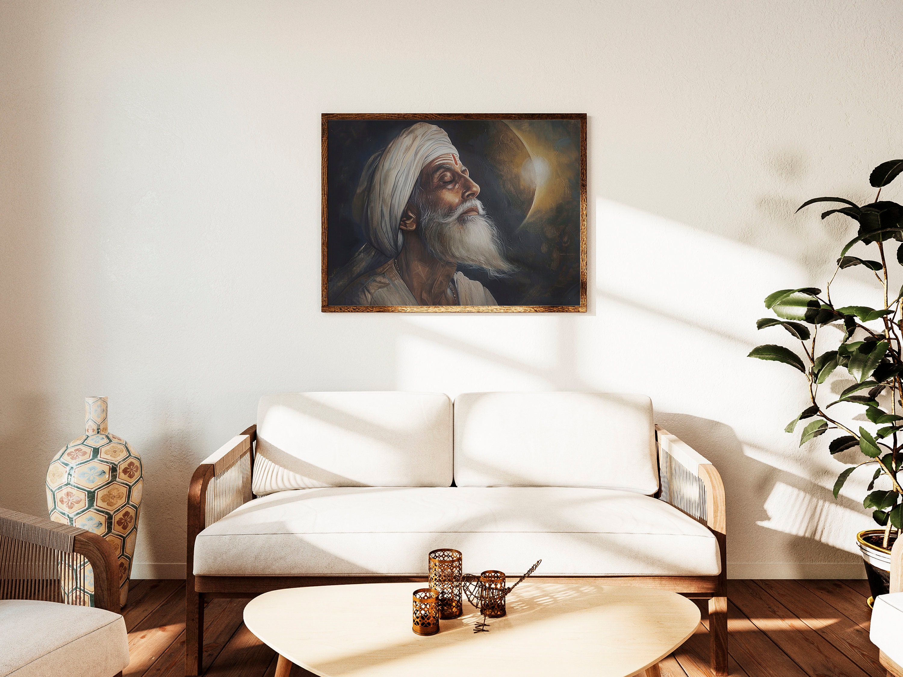 Guru Amar Das Ji Sikh Oil Painting 550+ DPI Poster Sikh Wall Art ...