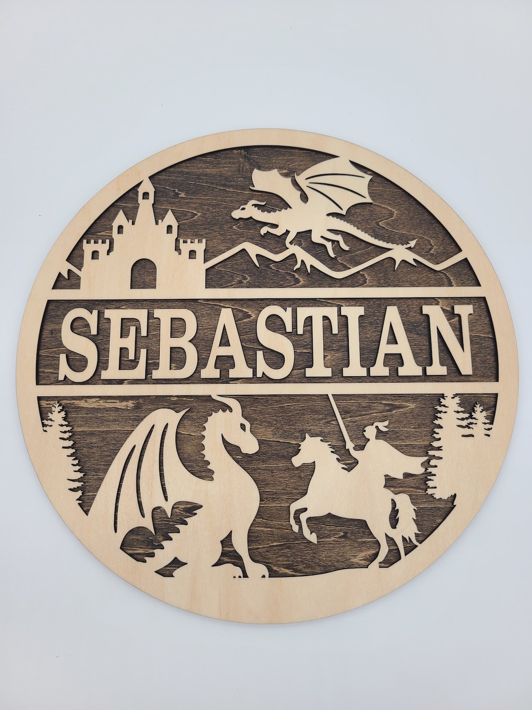 Dragon Castle Knight Personalized Wall Decor Dragon Wall Art - Etsy