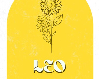 Leo Printable Wall Art, Heart Aura Poster, Gradient Print, Zodiac ...