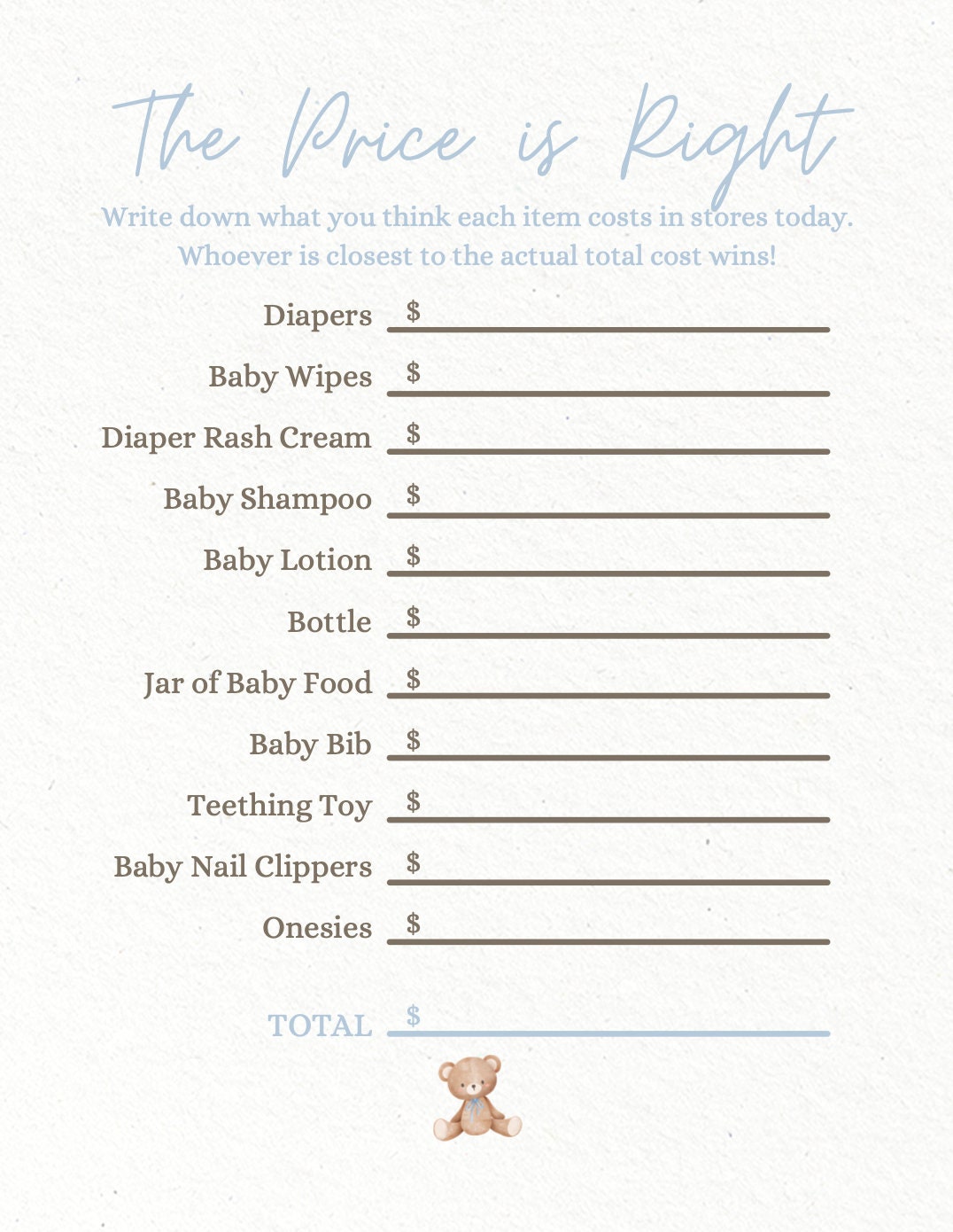 Blue Baby Shower Games Instant Download - Etsy