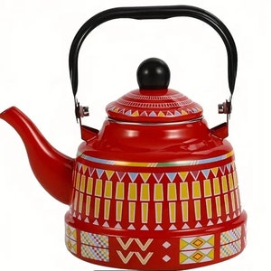 Funky Retro Boho Enamel Camping Kettle - Etsy UK