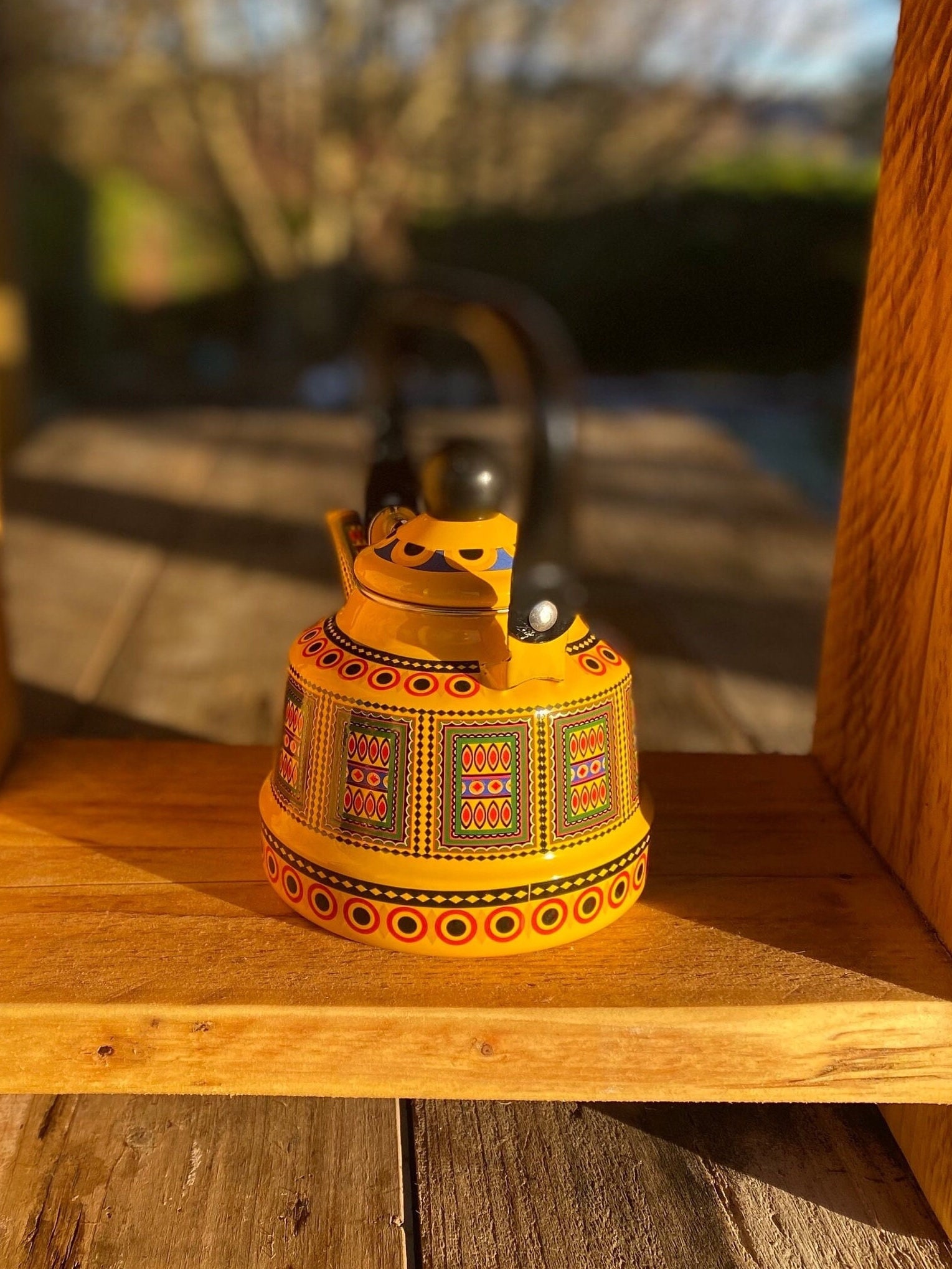Funky Retro Boho Enamel Camping Kettle - Etsy UK
