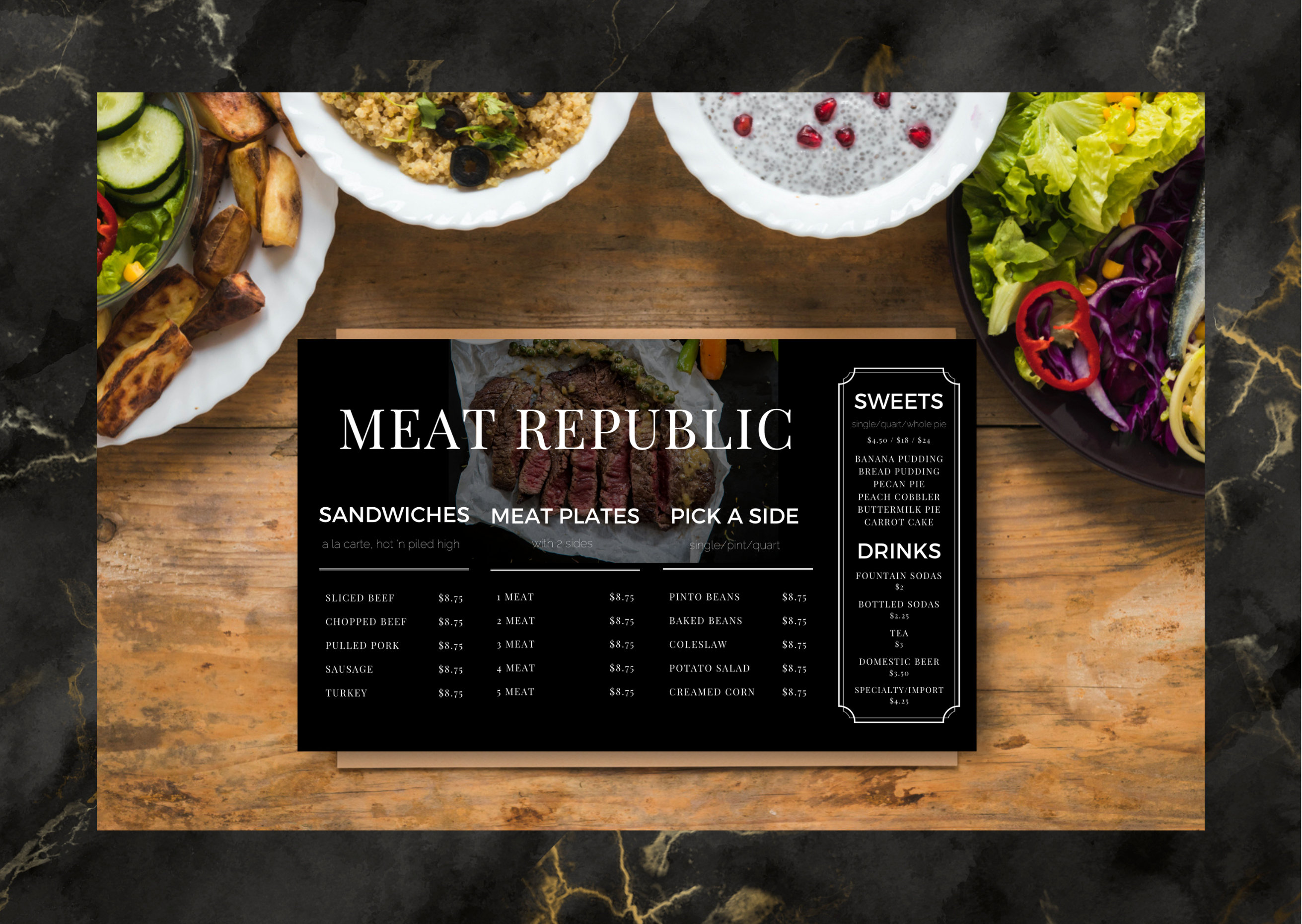 Restaurant Menu Template, Editable Food Menu Template, Restaurant Food ...