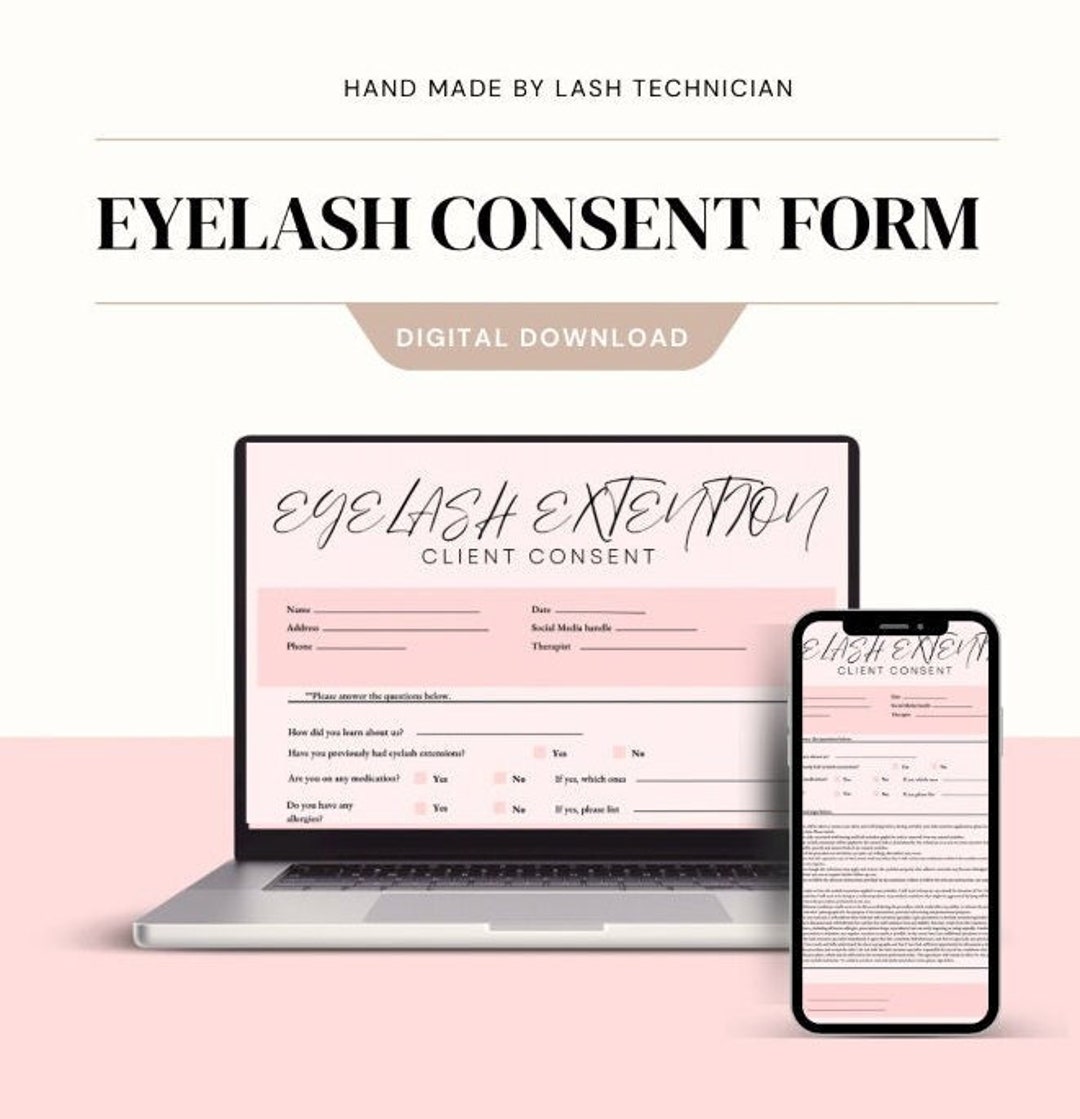 EYELASH CONSENT FORM Full Consent Form Pink Edit, Print Eyelash ...