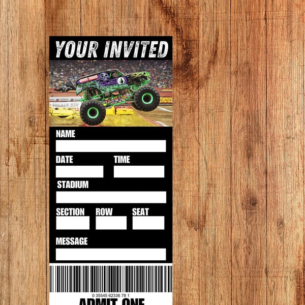 Monster Jam Invites - Etsy