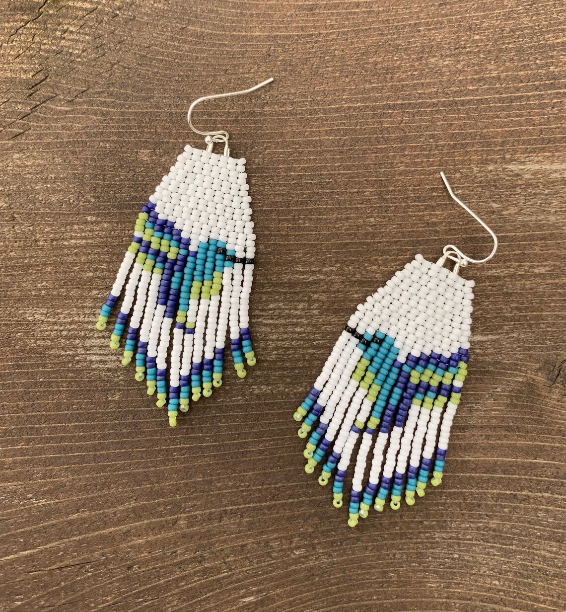 Hummingbird Fringe Earring // Beaded Hummingbird Earring // Hand Beaded ...