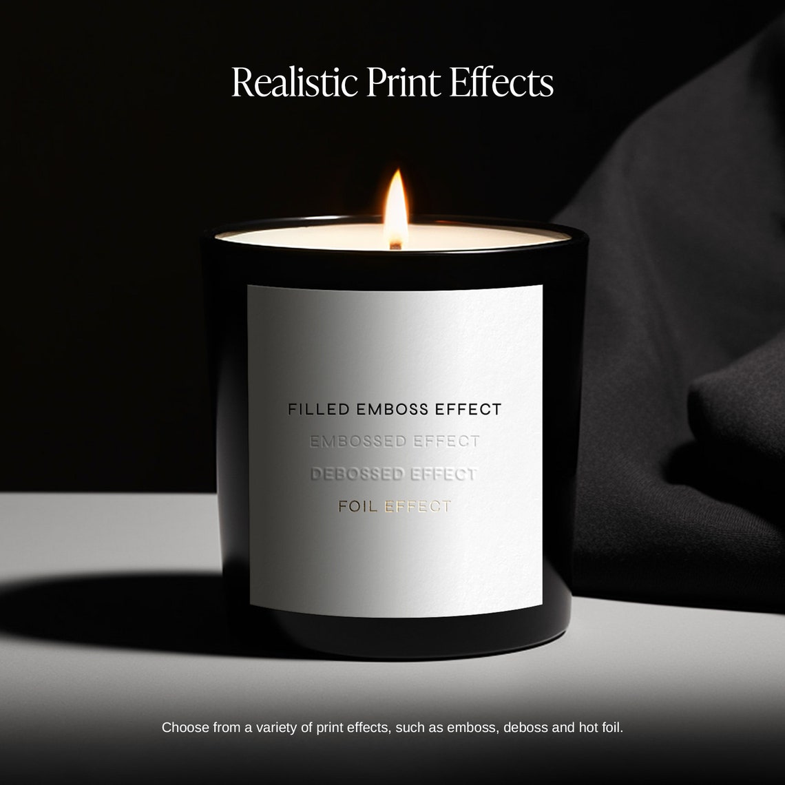 Black Candle Label Mockup, Scented Candle Mockup, Candle Mockup PSD ...