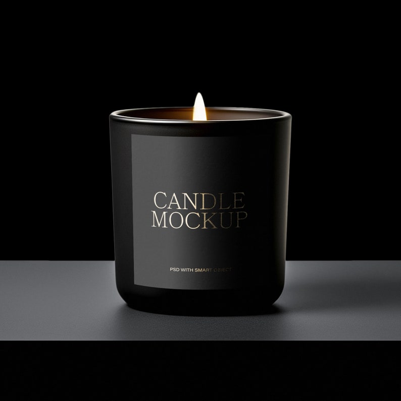Luxury Black Candle Jar Mockup, Scented Luxe Candle Mockup, Mock up ...
