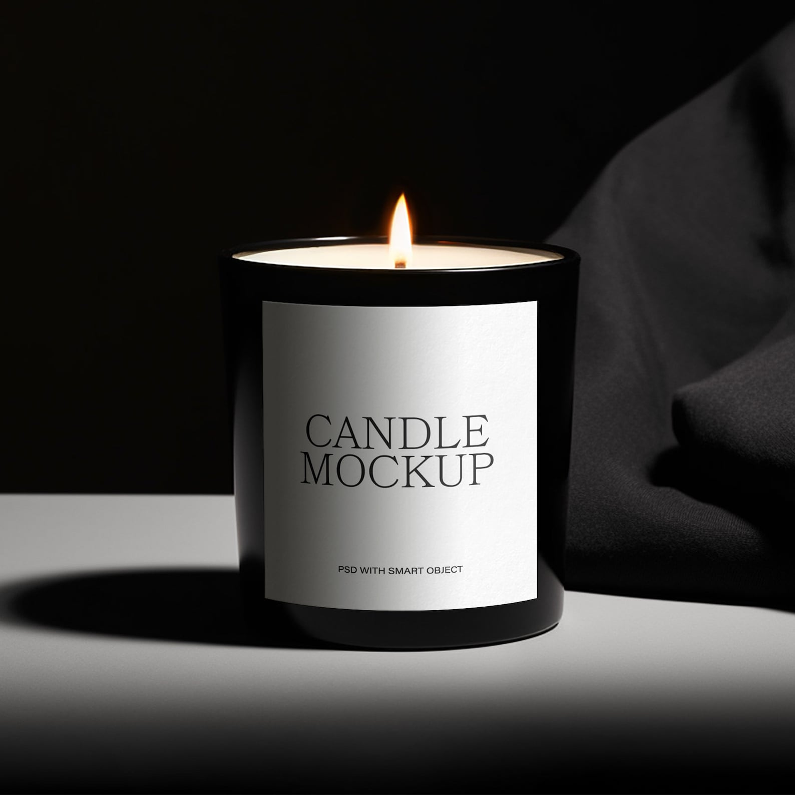 Black Candle Label Mockup, Scented Candle Mockup, Candle Mockup PSD ...