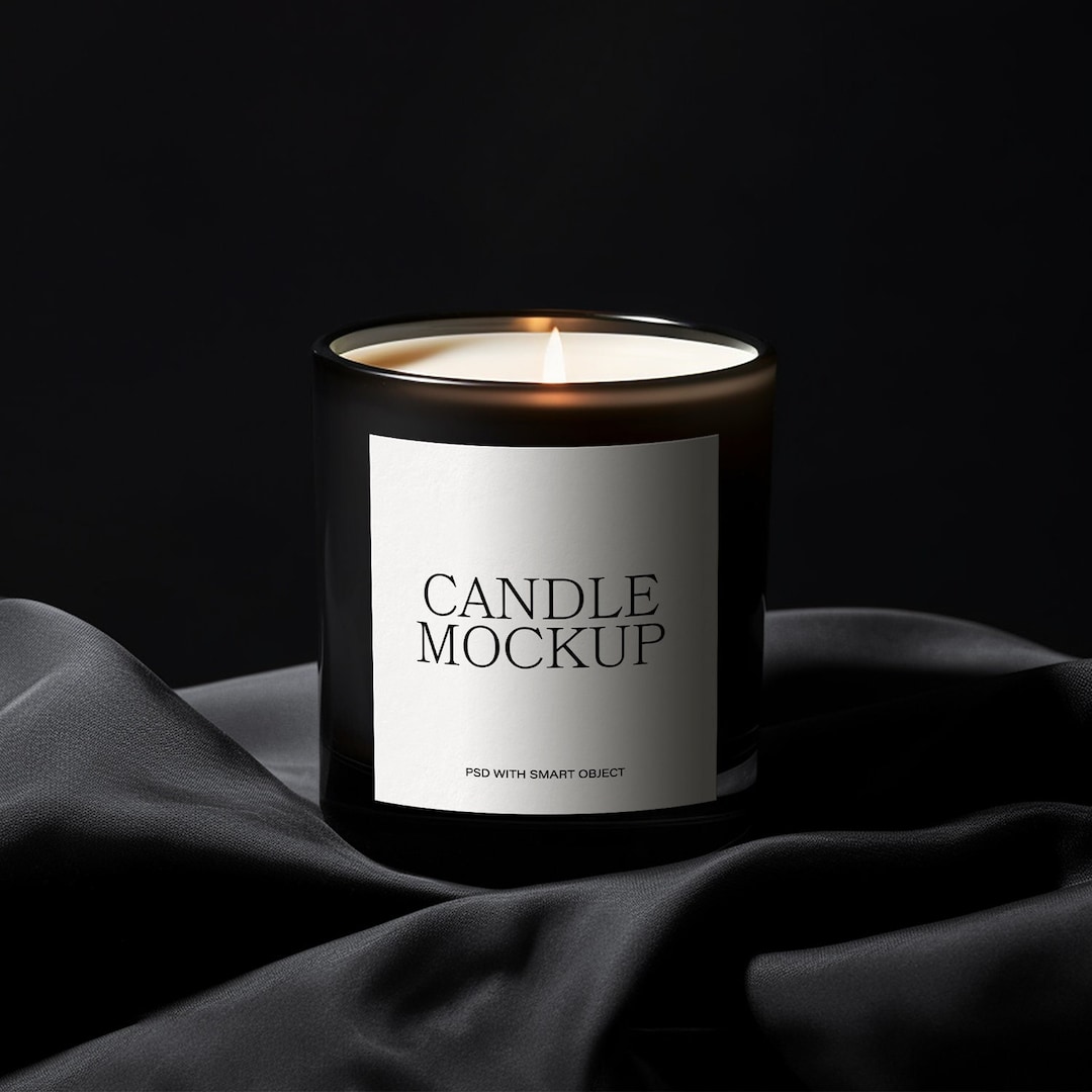 Luxury Black Candle Jar Mockup, Scented Luxe Candle Mockup, Mock up ...
