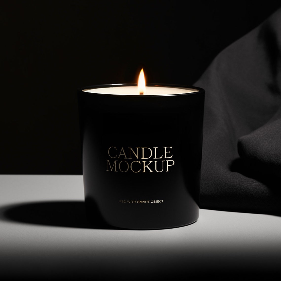 Black Candle Label Mockup, Scented Candle Mockup, Candle Mockup PSD ...
