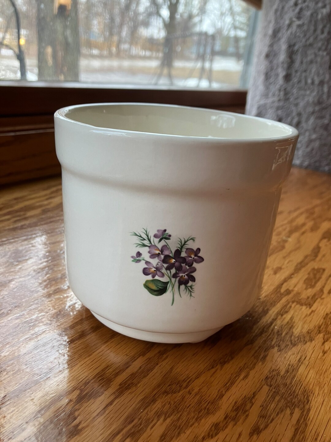 Vintage Haeger Small Flower Pot Footed Planter off White 285 Applied ...