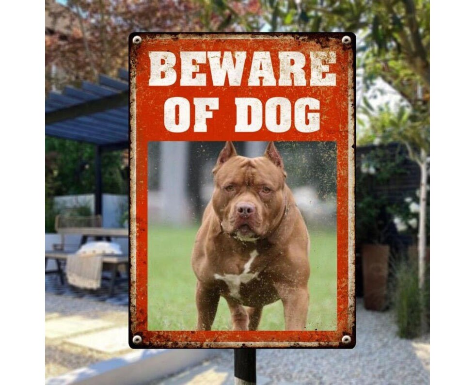 Personalized Beware of Dog Metal Yard Sign Custom Dog's - Etsy