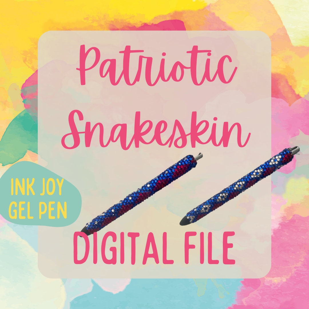 Patriotic Snakeskin Rhinestone Pen Template Inkjoy Gel Diy Crafting ...