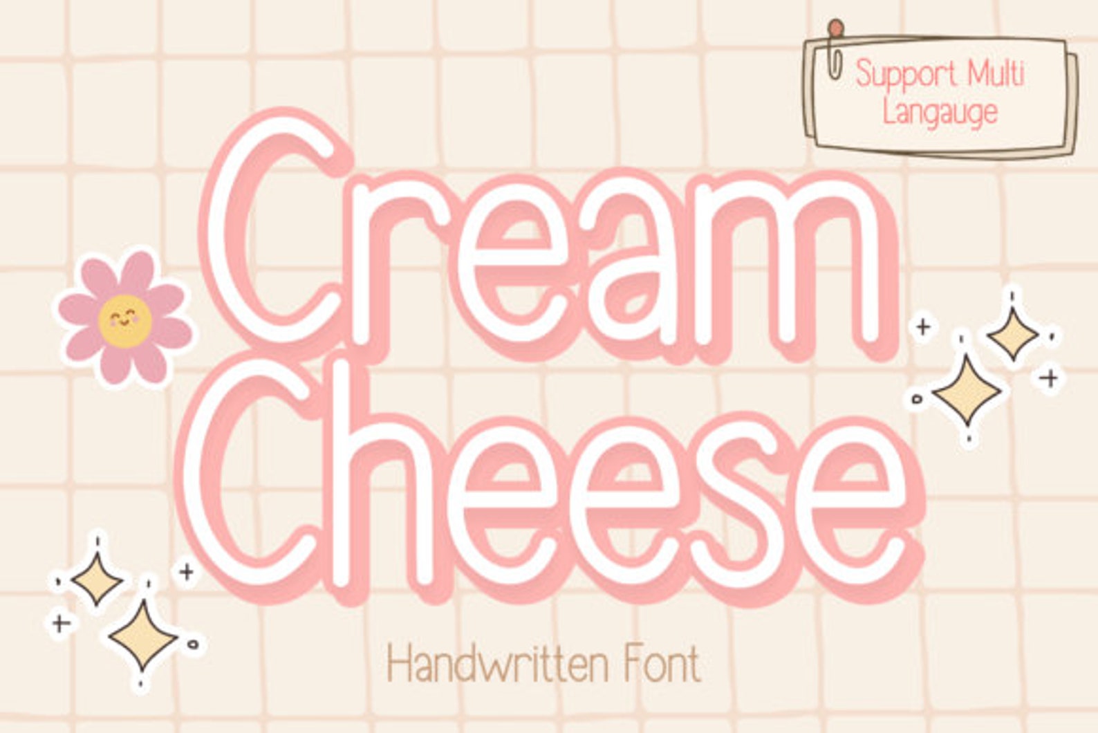Cream Cheese Font, Handwritten Font, Wedding Font, Modern Font, Display ...