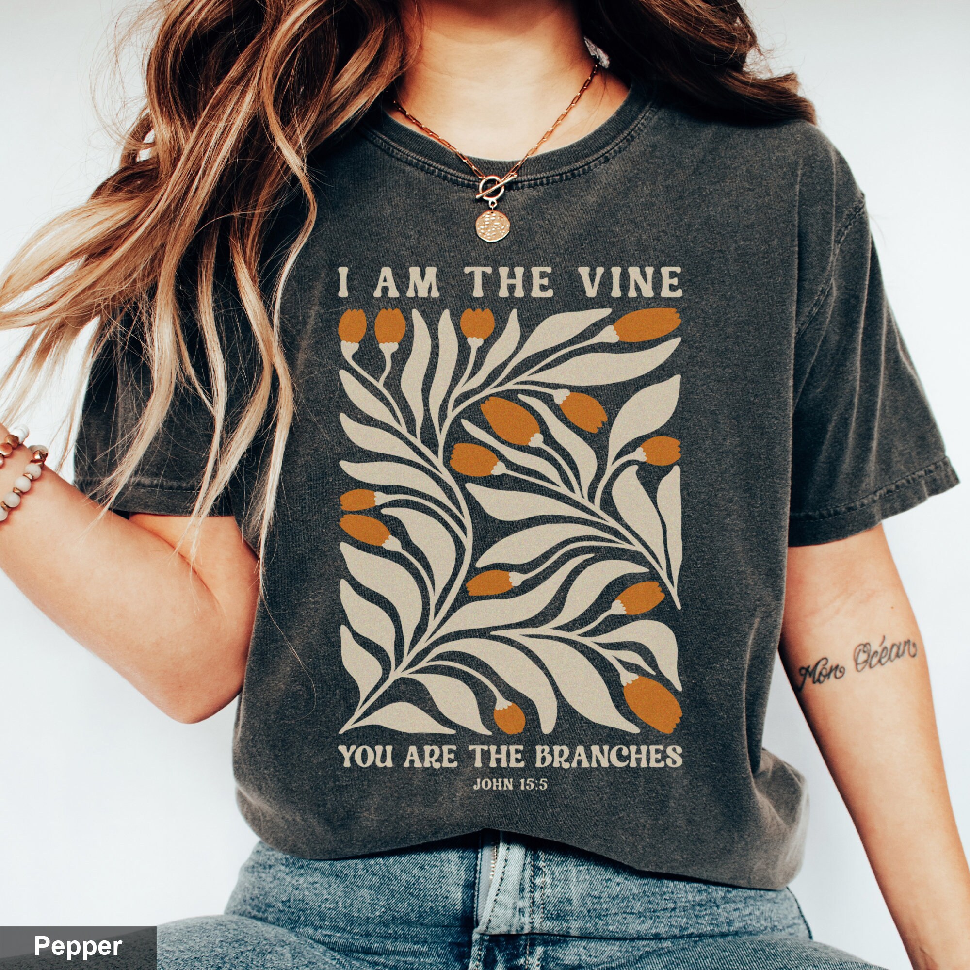 I Am the Vine You Are the Branches Shirt John 15 5 Floral Scripture ...