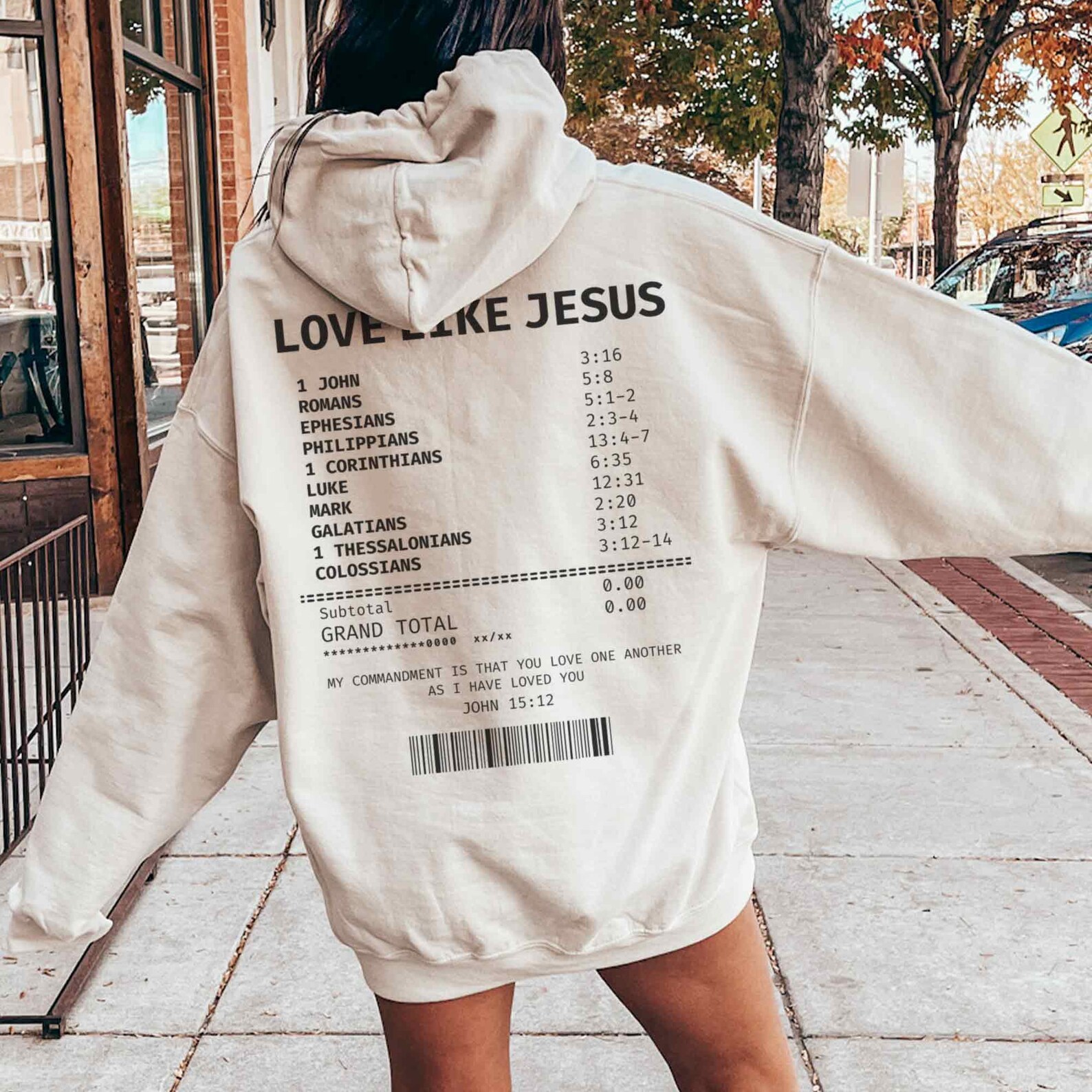 Love Like Jesus Hoodie Christian Receipt Hoodie Trendy Christian Hoodie ...