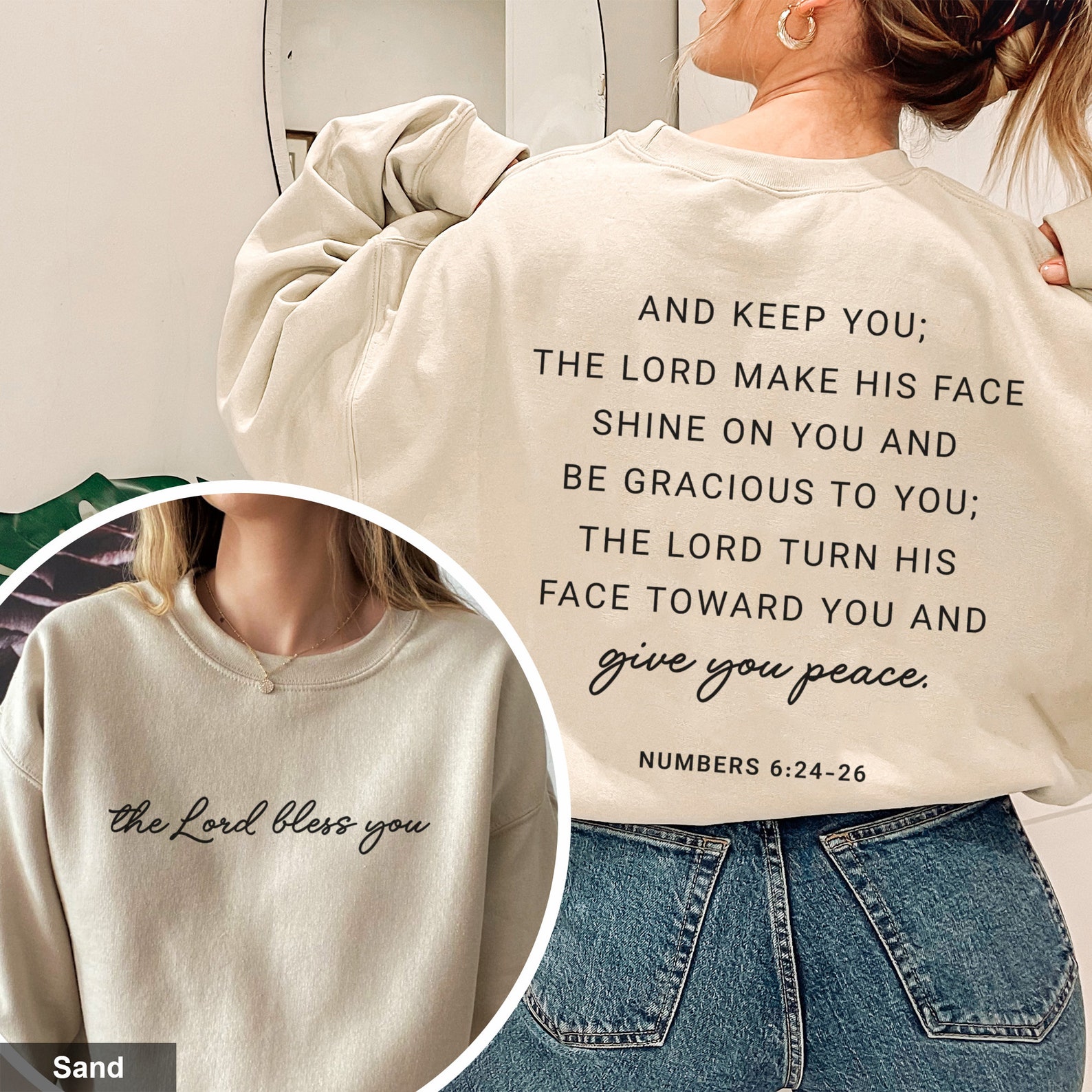 The Lord Bless You and Keep You Numbers 6:24-26 Sweatshirt Bible Verse ...