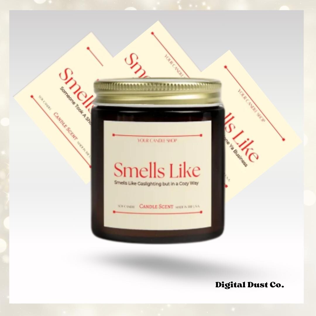 Editable Sarcastic Candle Labels | Funny Retro Canva Templates | Smells ...