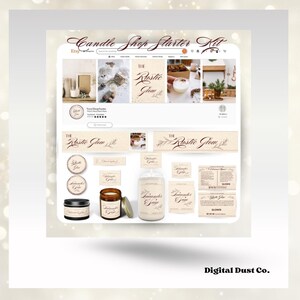 Rustic Candle Business Starter Kit | Editable Label Templates - Etsy