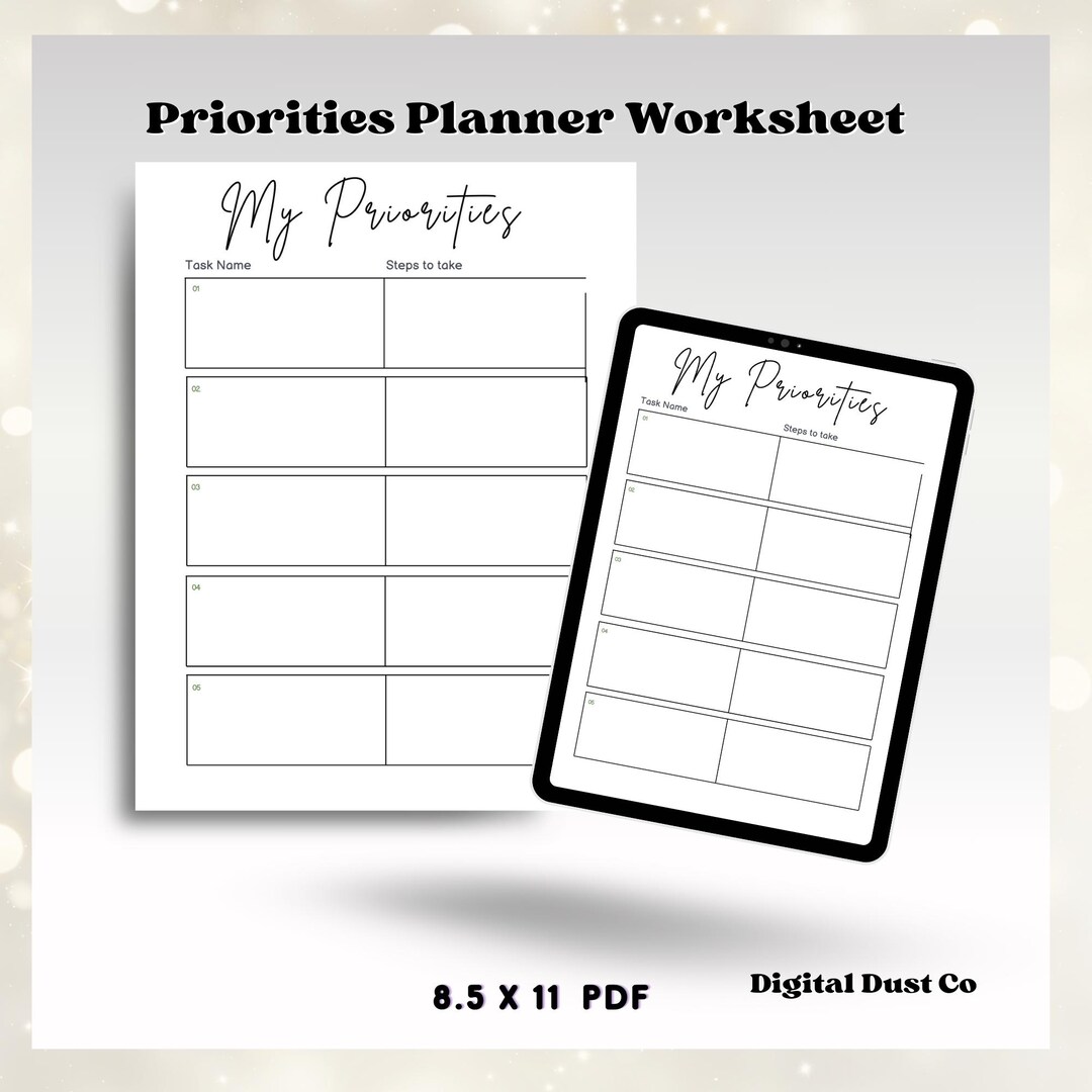 Printable Priority Planner| Task & Goal Organizer | Minimalist ...