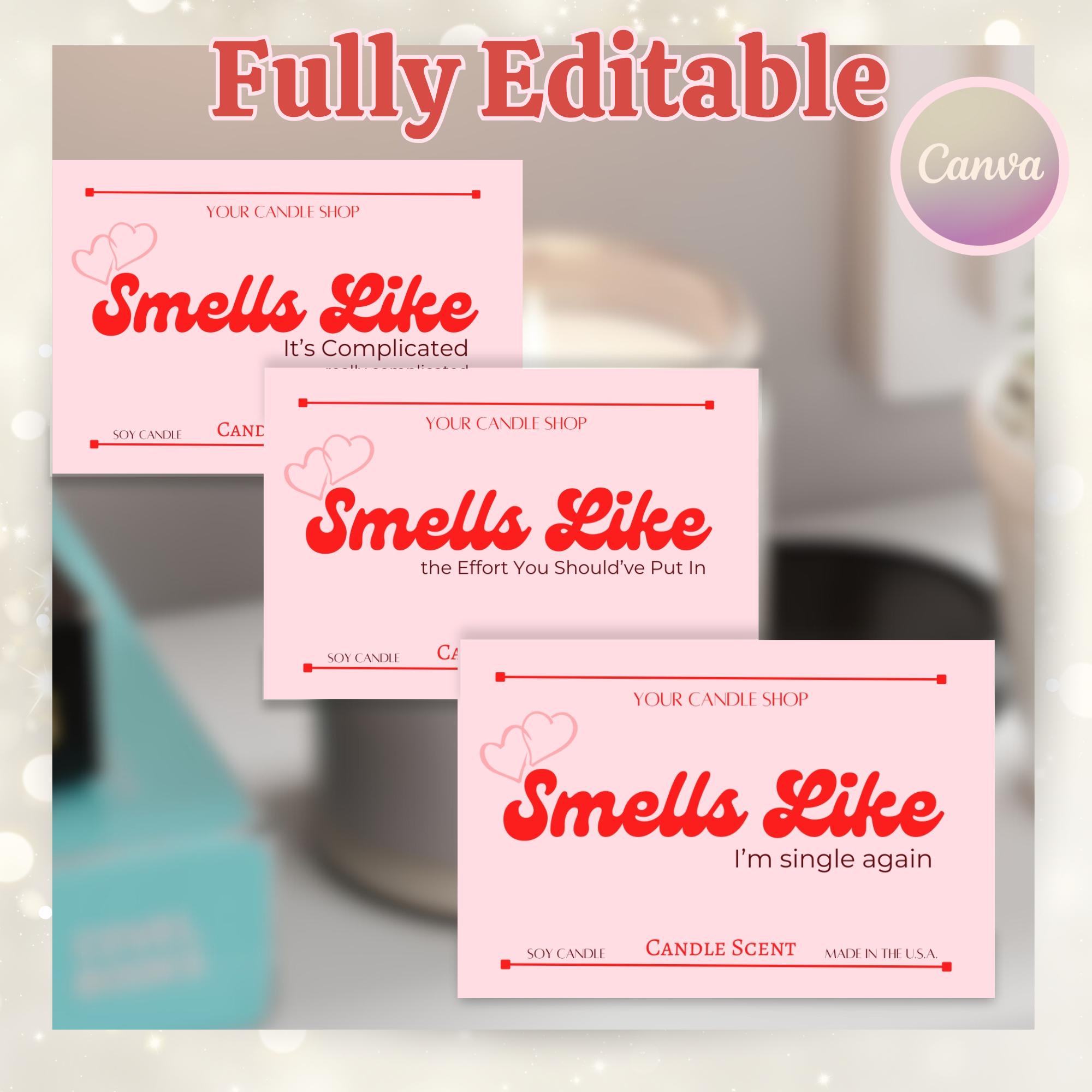 Editable Funny Pink Candle Label Templates | Sarcastic Canva Designs ...